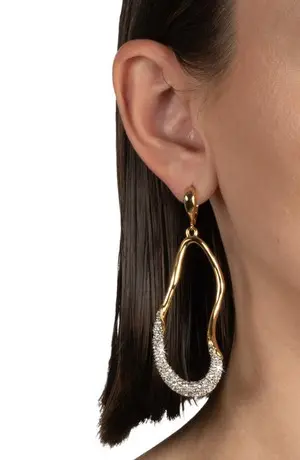 Alexis Bittar Solanales Crystal Pavé Hoop Drop Earrings - Crystals