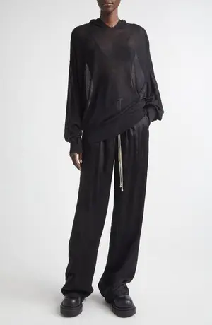 Rick Owens Hun Oversize Rib Cashmere Hoodie - Black