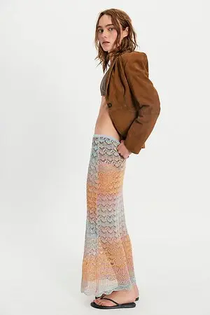 Anna Sui Ombre Crochet Maxi Skirt