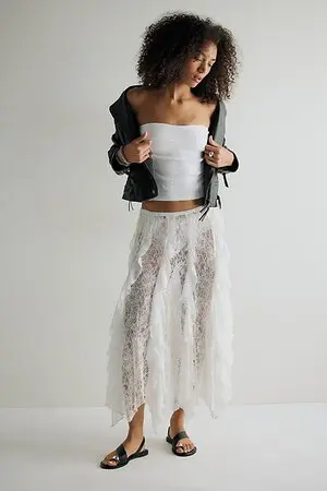 Free People Candy Calling Maxi Slip Skirt