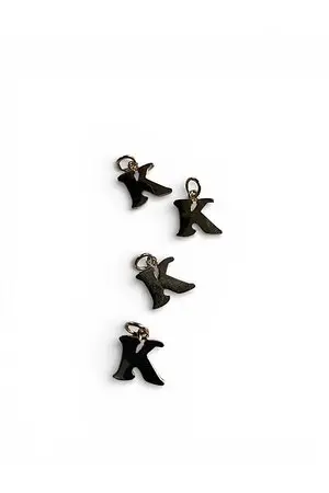 SHARPLILTEETH Vintage Sterling Letter K Initial Charm - Silver