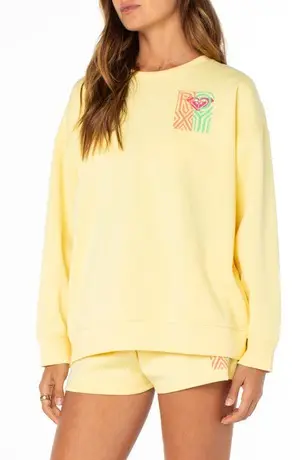 Roxy Graphic Crewneck Sweatshirt - Popcorn