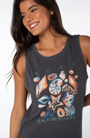 Roxy Painted Shells Sleeveless Midi Dress