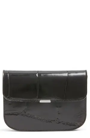 LEMAIRE Soft Tab Patent Leather Wallet - Espresso