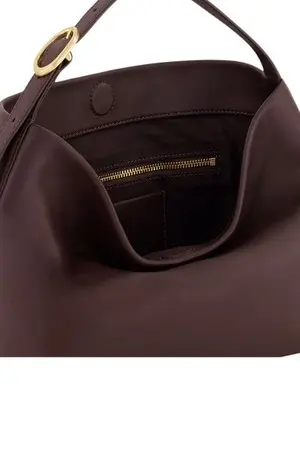 Vince Small Plonge Vivian Leather Hobo Bag - Black Cherry