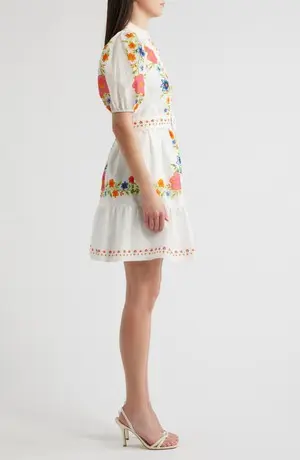 Eliza J Floral Print Poplin Dress
