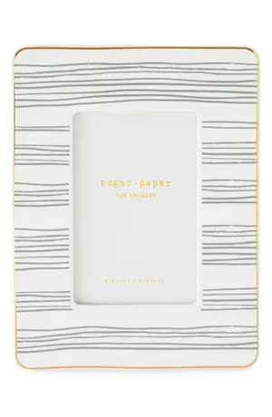 SUGAR PAPER Stripe Ceramic 4 X 6-inch Picture Frame - Slate