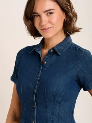 BRAKEBURN Antonia Button-front Denim Dress