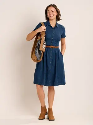 BRAKEBURN Antonia Button-front Denim Dress