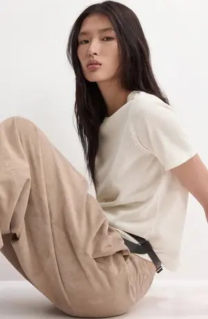 Mango Short Sleeve Sweater - Ecru
