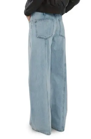 Mango Seamed Balloon Jeans - Medium Blue