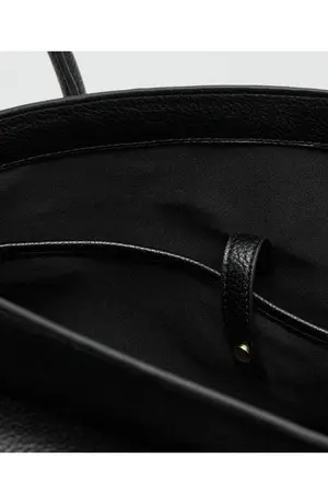 Mango Medium City Faux Leather Satchel - Black