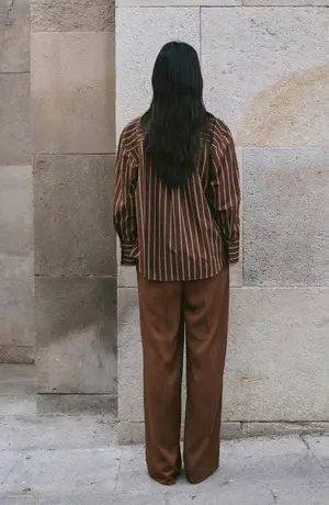 Mango Wide Leg Pants - Brown