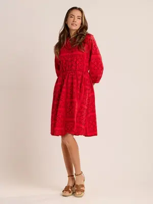 BRAKEBURN Zora Embroidered Cotton Dress