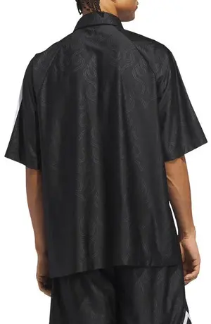 Adidas Basketball Flame Short Sleeve Snap-up Shirt