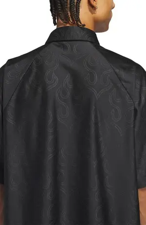 Adidas Basketball Flame Short Sleeve Snap-up Shirt