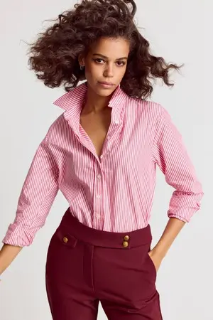 The Shirt By Rochelle Behrens Icon Shirt - Red/white Stripe