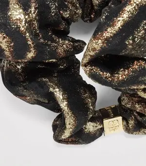 GANNI Metallic Leopard Print Scrunchie