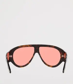 TOM FORD Tortoiseshell Bronson Aviator Sunglasses - Brown