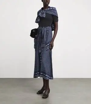 Maje Printed Layered Midi Dress