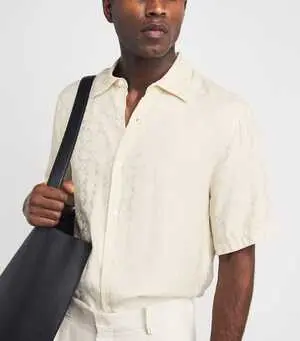 Sandro Jacquard Cross Short-sleeve Shirt - Beige