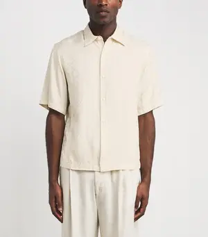 Sandro Jacquard Cross Short-sleeve Shirt - Beige