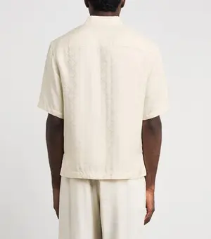 Sandro Jacquard Cross Short-sleeve Shirt - Beige