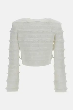 SELF-PORTRAIT Diamond Pointelle Cardigan