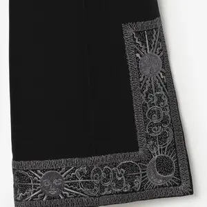 Burberry Cropped Embroidered Wool Silk Flared Trousers - Black