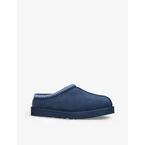 UGG Tasman Contrast-stitch Suede And Shearling Slippers - Navy