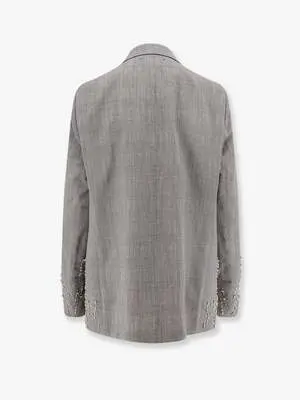 GOLDEN GOOSE Maia Virgin Wool Blazer - Grey