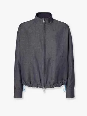Fendi Reversible Denim Jacket With Embroidered Logo