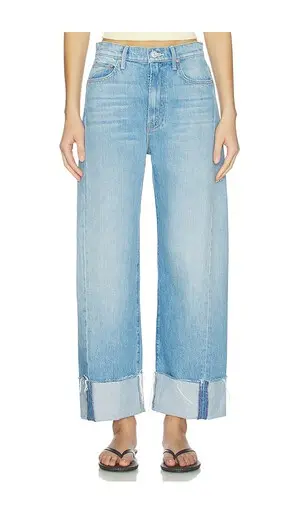 MOTHER The Half-pipe Ankle Cuff Fray Jeans - Blue