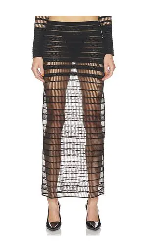 HAELO Veiled Maxi Skirt - Black