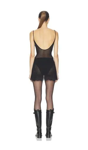 HAELO Pointelle Knit Mini Dress