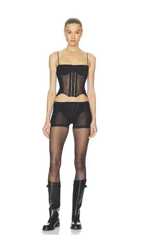 HAELO Layered Lace Up Corset Top