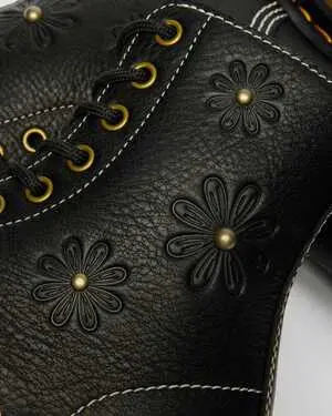 Dr. Martens 1460 Pascal Flower Leather Boots - Black