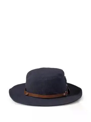 Miu Miu Drill Bucket Hat With Leather Strap - Grey
