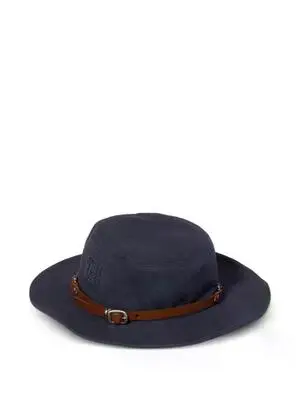 Miu Miu Drill Bucket Hat With Leather Strap - Grey