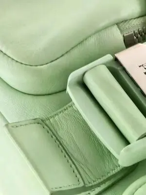 Prada Padded Buckle Nappa Leather Small Crossbody Bag - Green