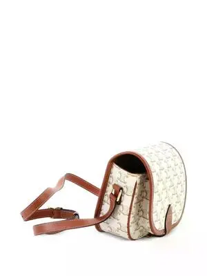 Celine Folco Bag Triomphe Coated Canvas Medium - Neutrals