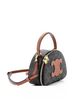 Celine Half Moon Case Triomphe Coated Canvas Crossbody Bag - Brown