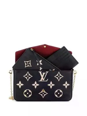 LOUIS VUITTON Felicie Pochette Bicolor Monogram Empreinte Giant - Black