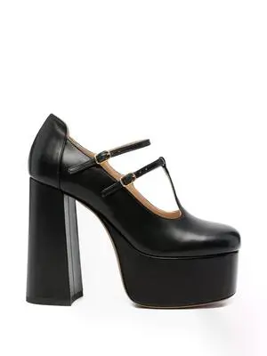 Chloé Leather Platform Pumps - Black