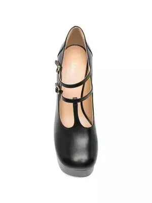 Chloé Leather Platform Pumps - Black