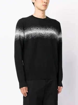 Herno Spray-paint Effect Knit Sweatshirt - Black