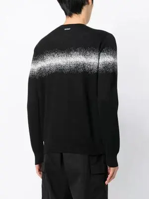 Herno Spray-paint Effect Knit Sweatshirt - Black