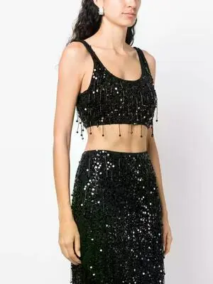 Simkhai Paillette-embellished Cropped Tank Top