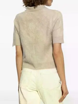 LISA YANG Carolyn Buttoned Collared Polo Top