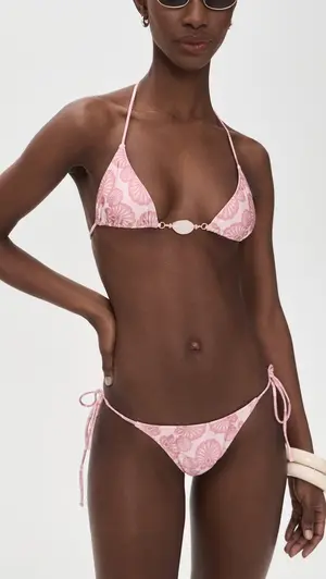 SHANI SHEMER Khloe Bikini Bottom - Pink Shell Print